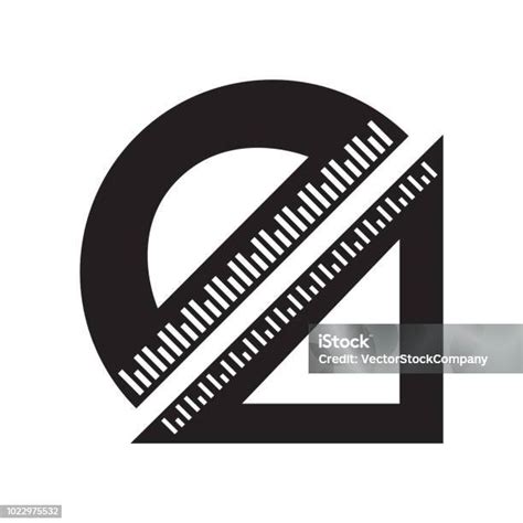 Protractor Icon Vector Sign And Symbol Isolated On White Background