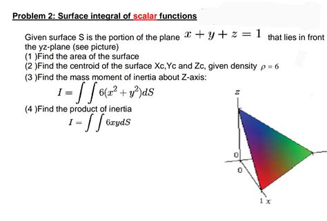 Problem 2 Surface Integral Of Scalar Functions