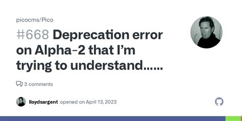 Deprecation Error On Alpha 2 That Im Trying To Understand Failing · Issue 668 · Picocmspico