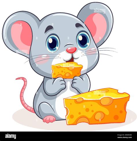 Cute Rat Cartoon Holding Cheese Illustration Stock Vector Image And Art