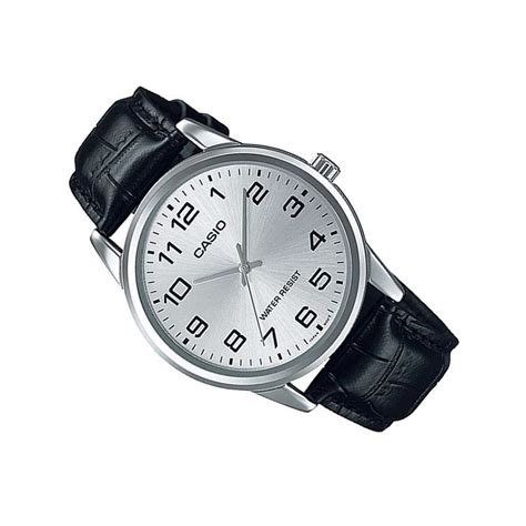 Casio Mtp V001l 7budf Mens Minimalistic Black Leather Analog Watch