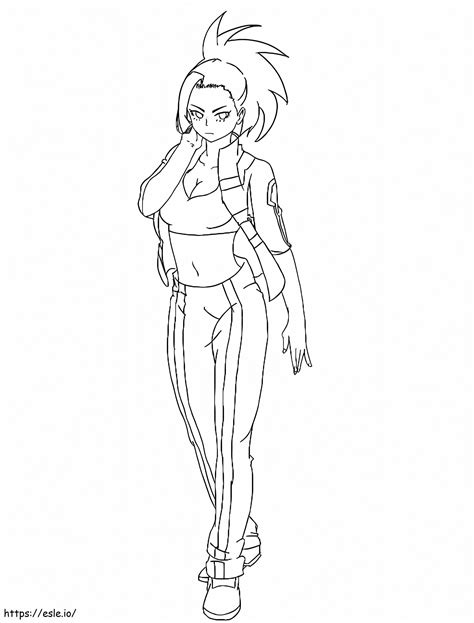 Momo Yaoyorozu Is Cool Coloring Page