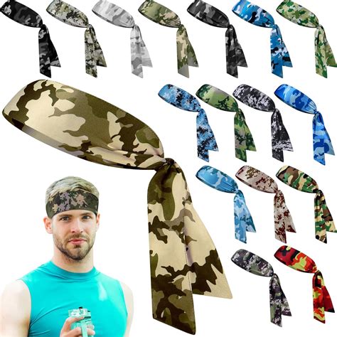 Riceshoot 18 Pcs Tie Sweatband Headband For Men Ninja