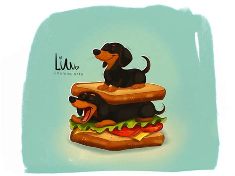 Dash Hound Sandwich By Lauluna Art On Deviantart