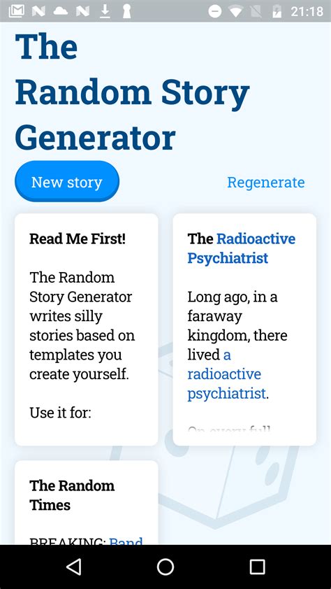 The Random Story Generator Its All Widgets
