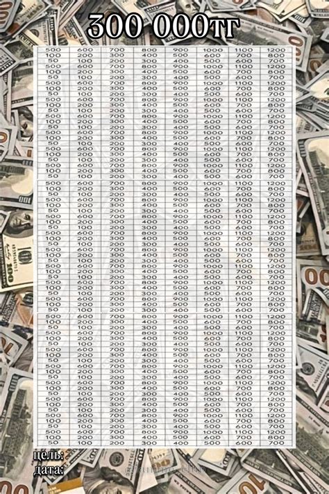 Таблица копилка на 300 000тг Artofit