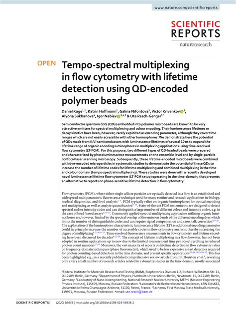 Pdf Tempo Spectral Multiplexing In Flow Cytometry With Lifetime