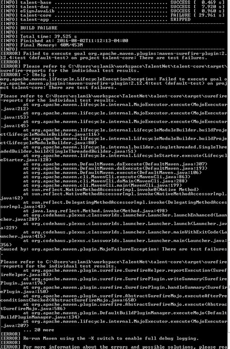 Java Maven Rebuild Failure Of Tests Build Does Not Complete Stack