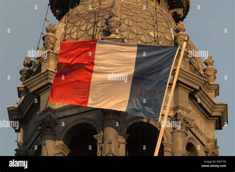 The National Flag Of France A Tricolour Flag Featuring The Three