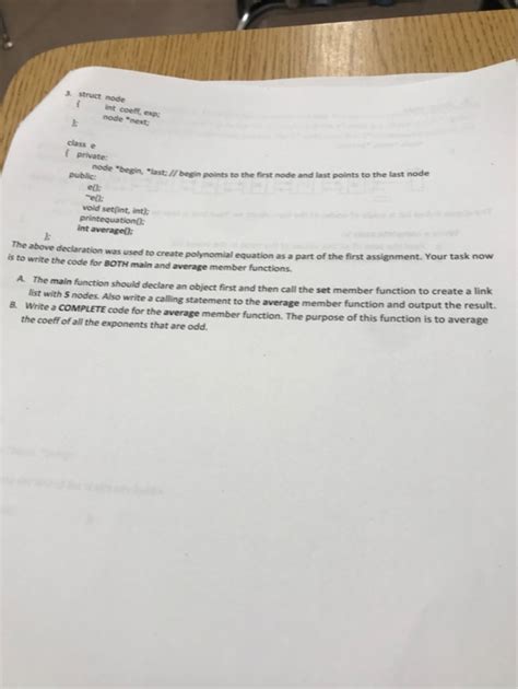 Solved 3 Struct Node Int Coeft Exp Node Next Classe