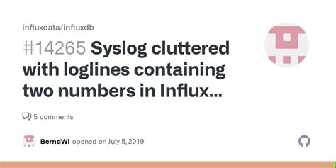 syslog cluttered with loglines containing two numbers in influx 1 7 7