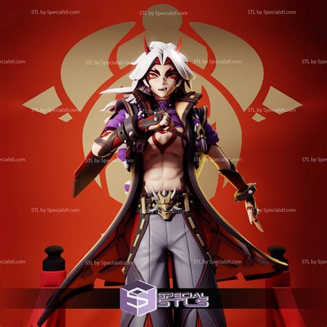 Red Oni Arataki Itto 3d Model Walking From Genshin Impact Specialstl