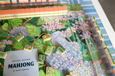 Hydrangea Mahjong Mat Mary Benson Art