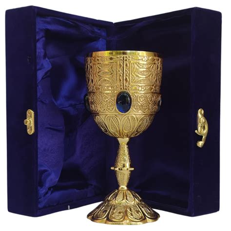 Replicartz Chalice Goblet Wine Glasses Gold Plated Brass T Chalice