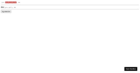 codemirror selection in widget codesandbox