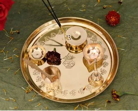 Brass Puja Thali Brass Plate Puja Plate At ₹ 600piece पीतल की पूजा थाली In Moradabad Id