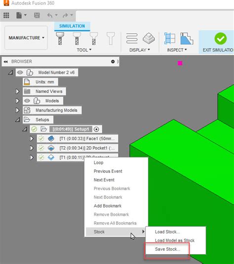 can i create and export a step file from in process stock autodesk