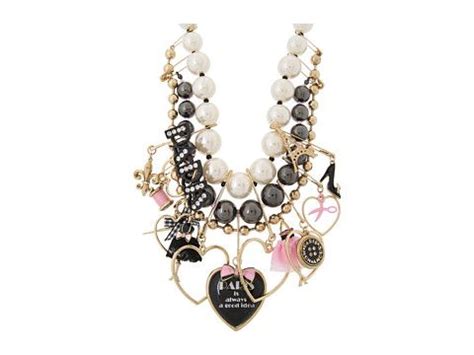 Betsey Johnson Paris Pearl Heart Necklace