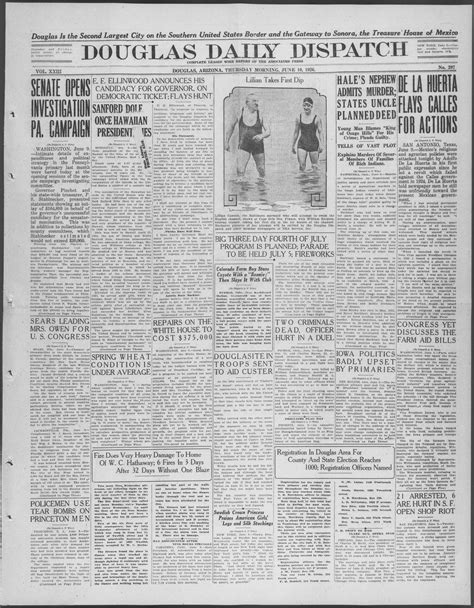 Douglas Daily Dispatch 1926 06 10 Arizona Memory Project