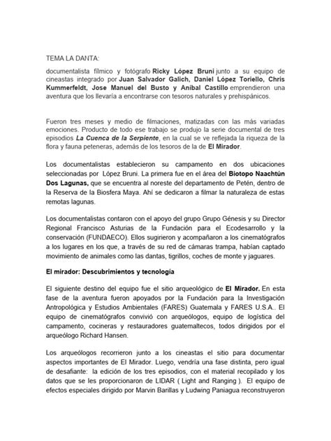 Tema La Danta Pdf Lidar