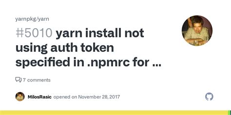 Yarn Install Not Using Auth Token Specified In Npmrc For A Different Url Pointing To The Same