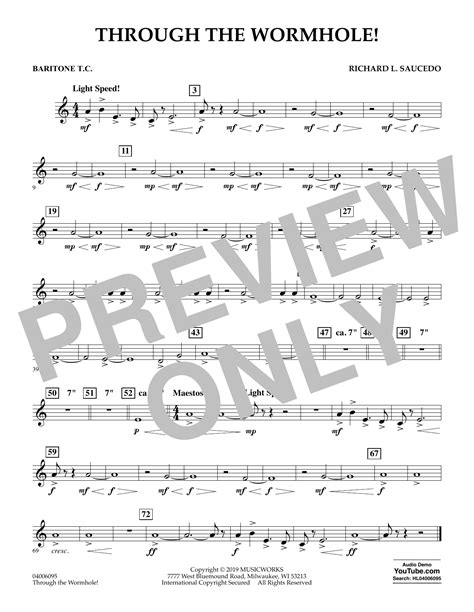 Through The Worm Hole Baritone Tc Sheet Music Richard L Saucedo Concert Band