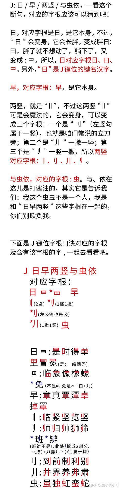 “竖区字根口诀”拆解 五笔输入法 知乎