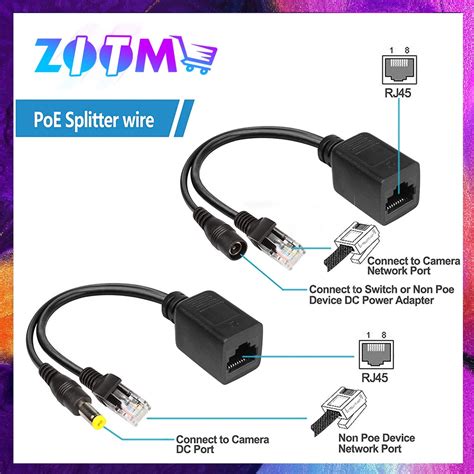 Rj45 Combiner Separator Synthesizer Passive Power Over Ethernet Poe Adapter Injector Splitter