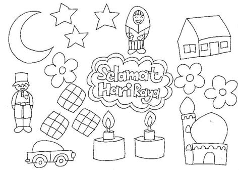 Hari Raya Coloring Pages Coloringlib