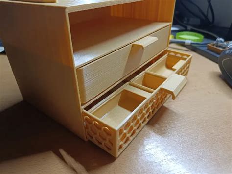 Gridfinity Modular Drawer System And Case With Honeycomb Walls By 駄目g