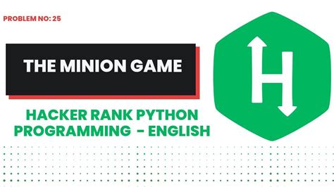 The Minion Game 25 Hackerrank Python Programming Youtube