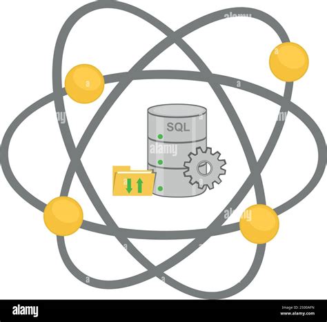 Vector Illustration Icon Database And Molecule Atom In Data Science