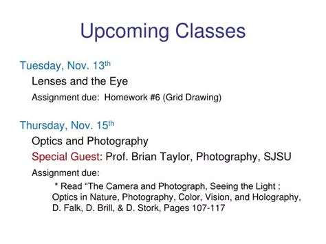 Ppt Upcoming Classes Powerpoint Presentation Free Download Id1041235