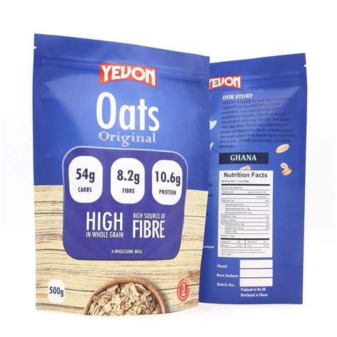 Custom Oats Packaging Bag Smell Proof Oatmeal Stand Up Pouch Supplier