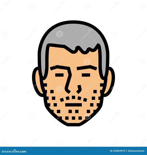 Stubble Beard Hair Style Color Icon Vector Illustration Stock Vector