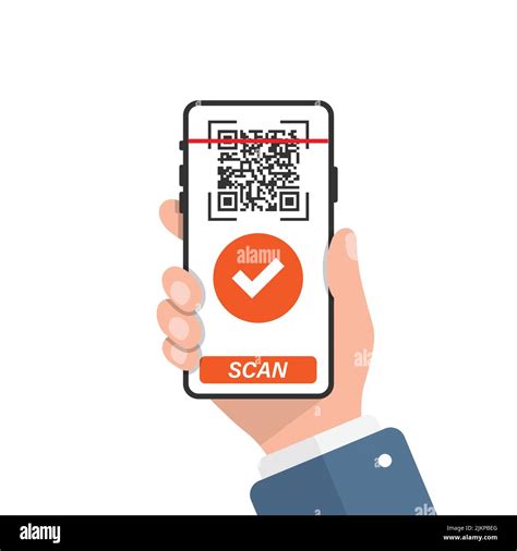 Qr Code Scan Illustration In Flat Style Mobile Phone Scanning Vector
