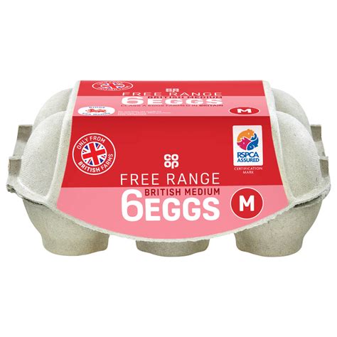 Co Op British Medium Free Range Eggs 6pk Co Op