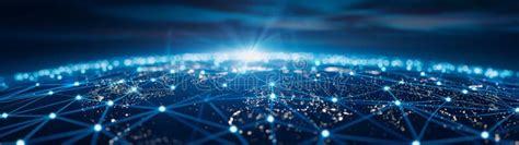 Network Lines And Dots Of Global Connectivity And Data Transmission