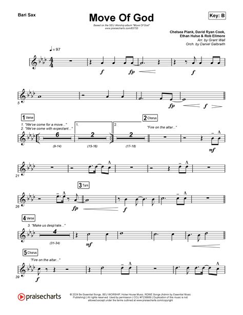 Move Of God Live Bari Sax Sheet Music Pdf Seu Worship David Ryan