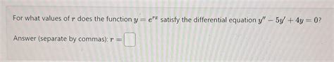 solved for what values of r does the function y erx satisfy