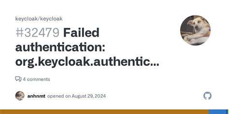 Failed Authentication Orgkeycloakauthentication
