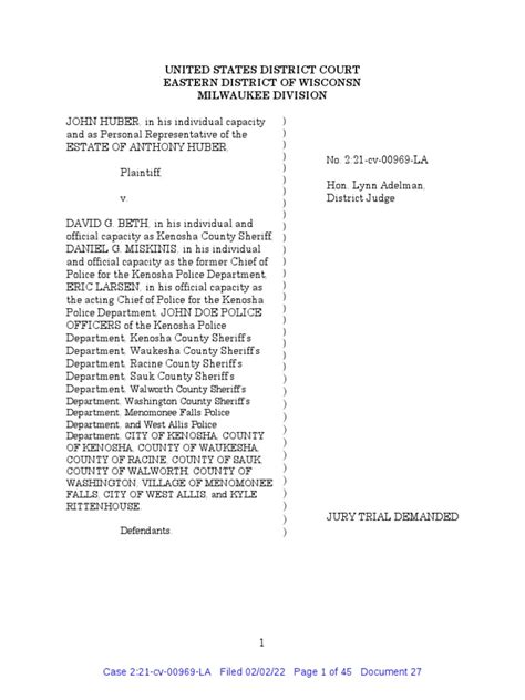 Amended Complaint Naming Rittenhouse Download Free Pdf Conspiracy Criminal Public Law