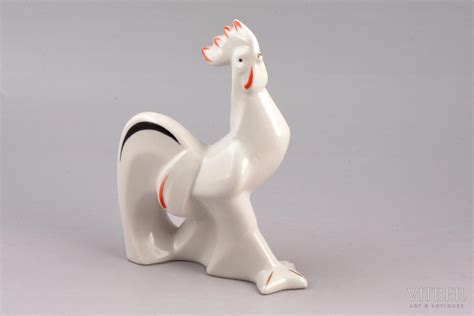 Статуэтка Петух Ар деко фарфор Рига Латвия СССР Рижская фарфоровая фабрика 60 е годы