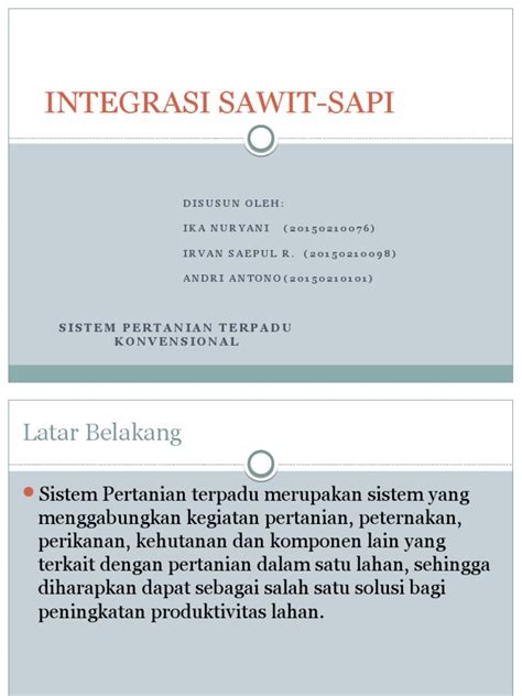 PDF Integrasi Sawit Sapi DOKUMEN TIPS