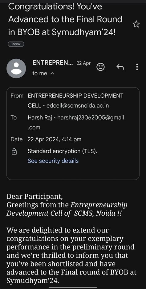 harsh raj on linkedin got selected for final round in bring your own