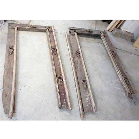 Pair Indo Portuguese Baroque Painted Teak Architectural Door Frames