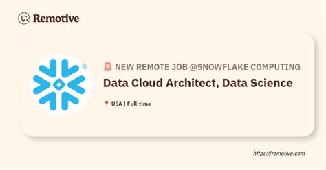 Hiring Data Cloud Architect Data Science Snowflake Computing