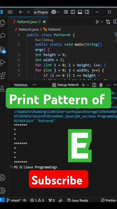 How To Print Character E In Java Shorts Java Coding