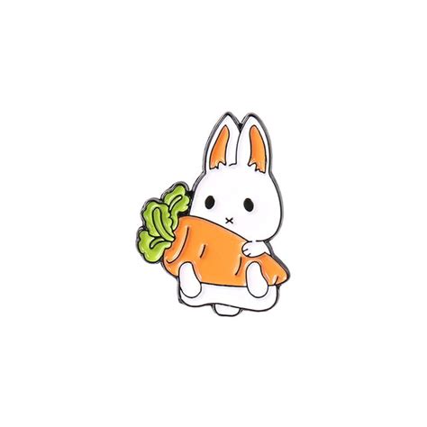 White Bunny Enamel Pin Carrot The Rabbit Doctors