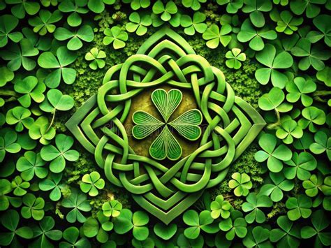 Modern Irish Wallpaper Design A Minimalist Abstract Shamrock And Celtic